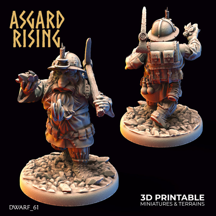 3D Printable DWARF: Dwarven Miners /Modular/ /Pre-supported/ by Asgard ...