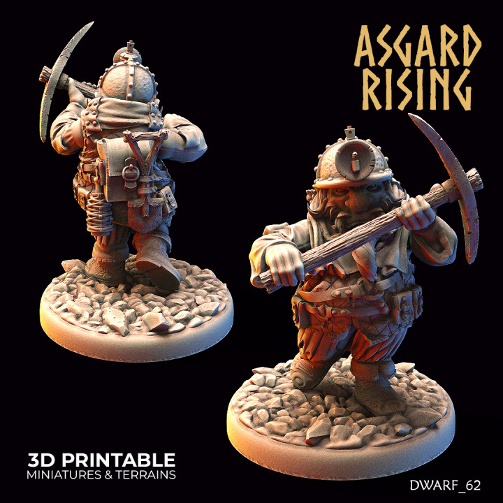 3D Printable DWARF: Dwarven Miners /Modular/ /Pre-supported/ by Asgard ...