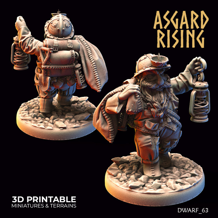 3D Printable DWARF: Dwarven Miners /Modular/ /Pre-supported/ by Asgard ...