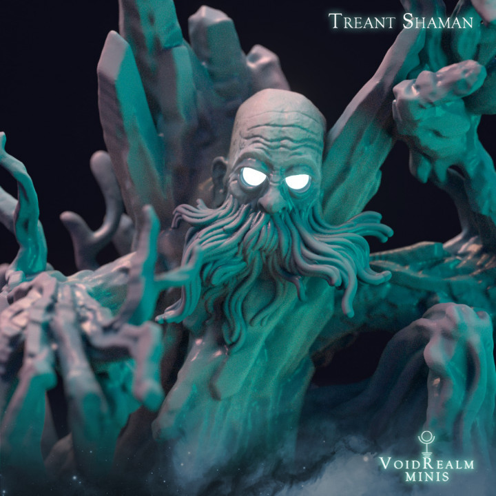 3D Printable Treant Shaman (2 scales) by VoidRealm Minis