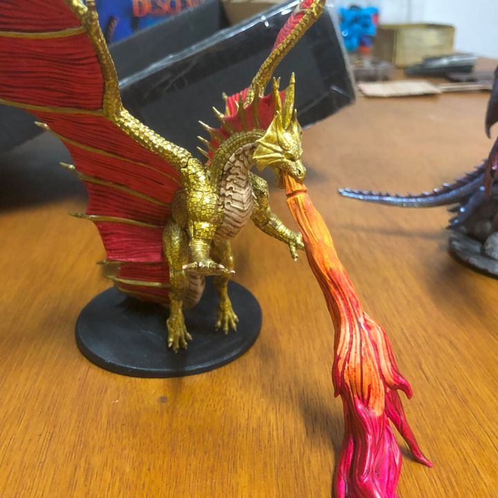3D Print of Brass Dragon Set / Legendary Metallic Drake / Winged Desert ...
