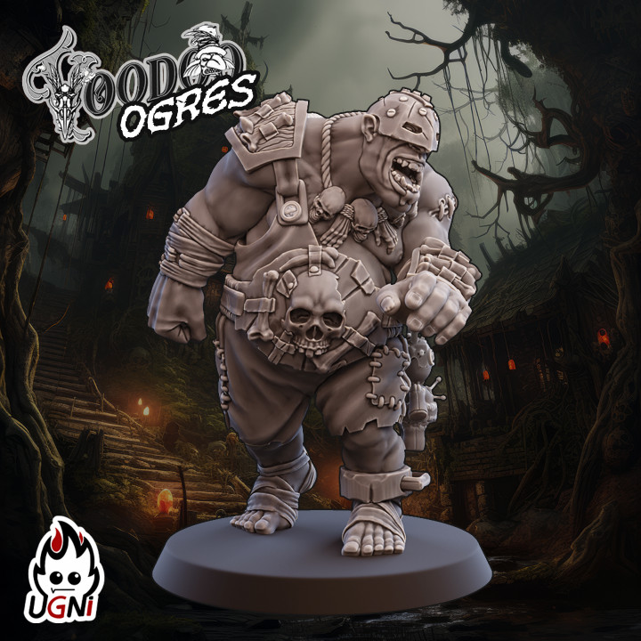 3D Printable Ogre #01 - Voodoo Ogres - Fantasy Football by UGNI Miniatures