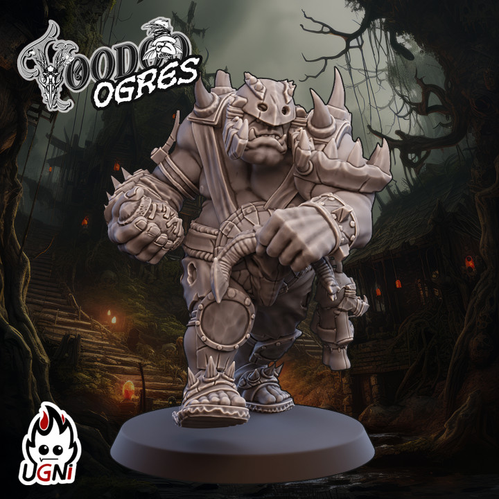 3D Printable Ogre #02 - Voodoo Ogres - Fantasy Football by UGNI Miniatures