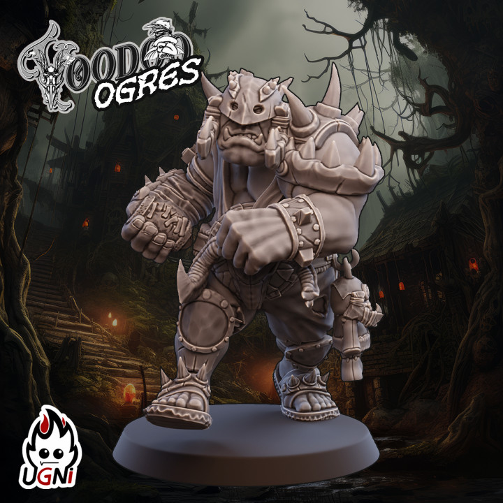 3D Printable Ogre #02 - Voodoo Ogres - Fantasy Football by UGNI Miniatures
