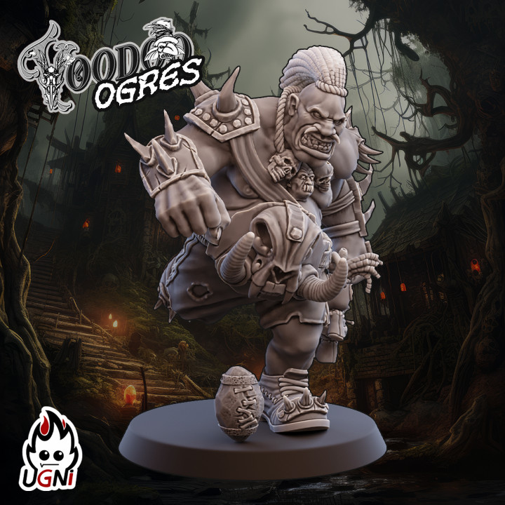 3D Printable Ogre #06 - Voodoo Ogres - Fantasy Football by UGNI Miniatures