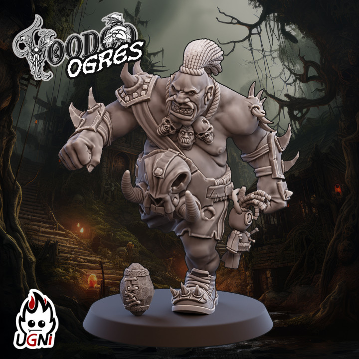 3D Printable Ogre #06 - Voodoo Ogres - Fantasy Football by UGNI Miniatures