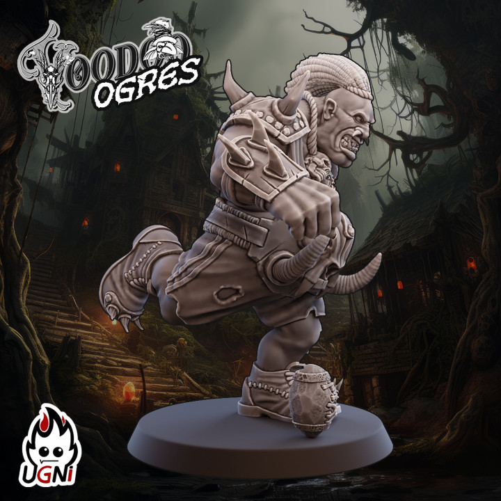 3D Printable Ogre #06 - Voodoo Ogres - Fantasy Football by UGNI Miniatures