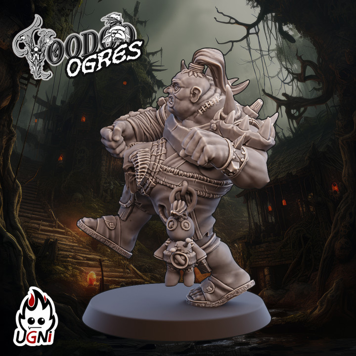 3D Printable Ogre #04 - Voodoo Ogres - Fantasy Football by UGNI Miniatures