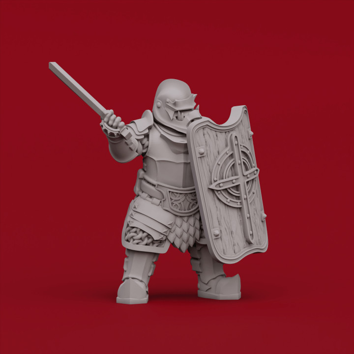 3D Printable Pig Orc Elite Guard with Shield by vector.miniatures
