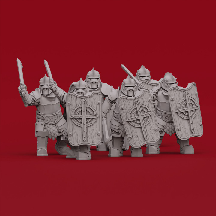3D Printable Pig Orc Elite Guard with Shield by vector.miniatures