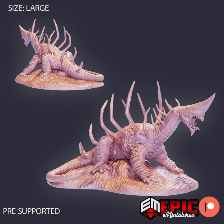 3D Printable Sand Wyrm Set / Legendary Dragon / Desert Beast / Dune ...