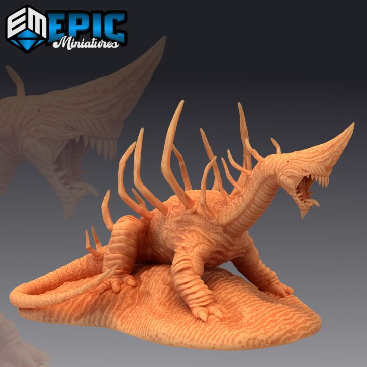 3D Printable Sand Wyrm Set / Legendary Dragon / Desert Beast / Dune ...