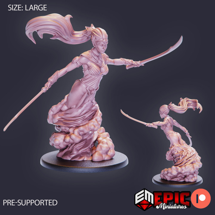 3D Printable Djinni Female Set / Air Elemental Genie / Oriental Djinn ...
