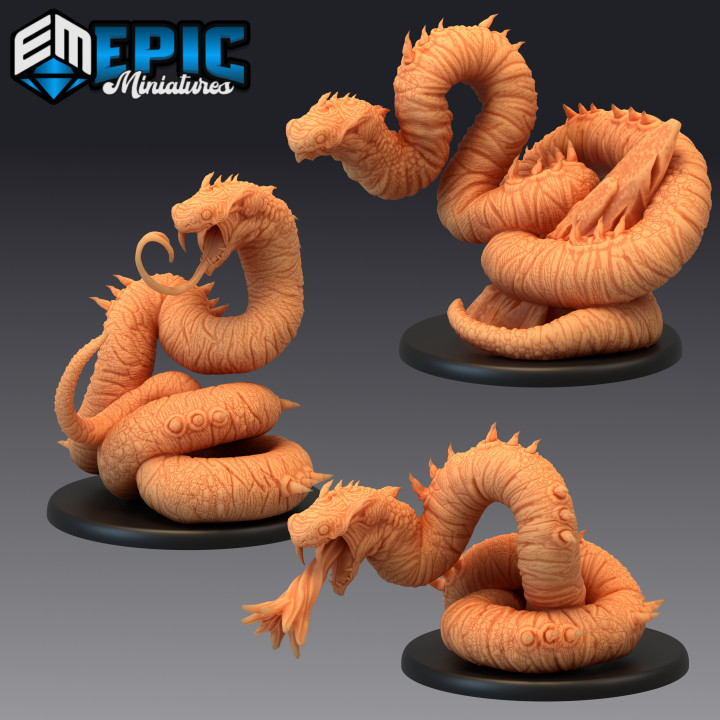 3D Printable Giant Sand Snake Set / Magical Ancient Serpent / Desert ...