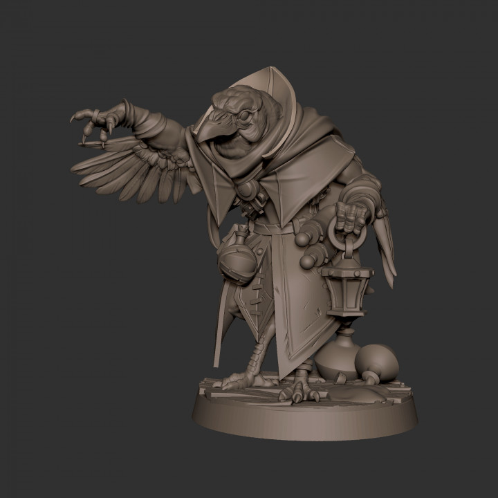 3D Printable Jen, the Kenku Alchemist (3 Versions) by Bite the Bullet