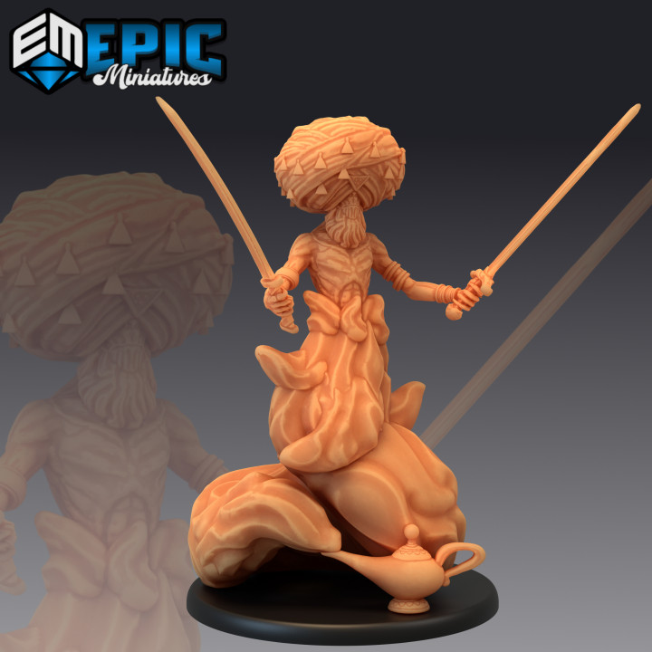 3D Printable Janni Set / Air Elemental Genie / Oriental Magical ...