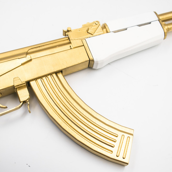 3D Printable AKM Kalashnikov Weapon fake training gun by sliceables