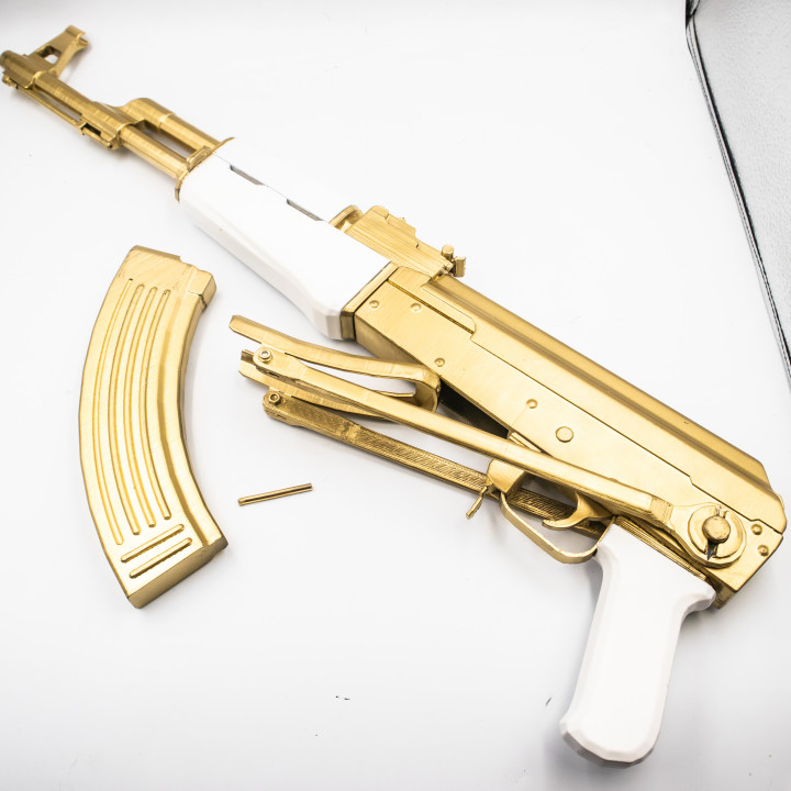 3D Printable AKM Kalashnikov Weapon fake training gun by sliceables