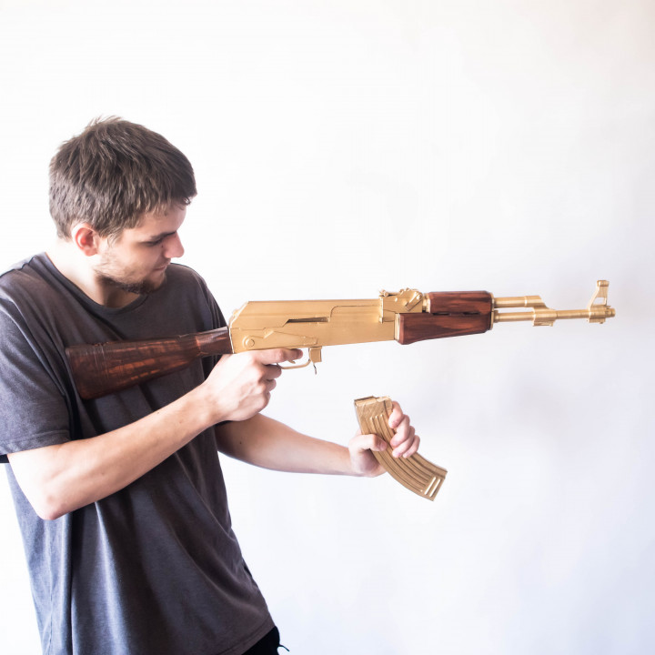 3D Printable AK-47 Kalashnikov Weapon fake training gun by sliceables