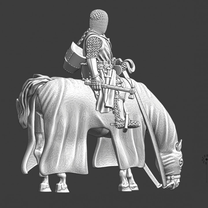 3D Printable Medieval mounted knight with warhammer by Northern ...