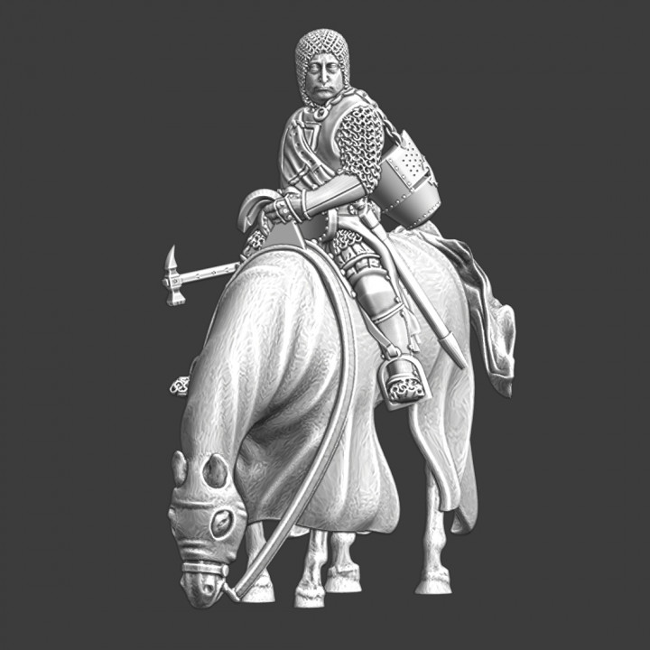 3D Printable Medieval mounted knight with warhammer by Northern ...