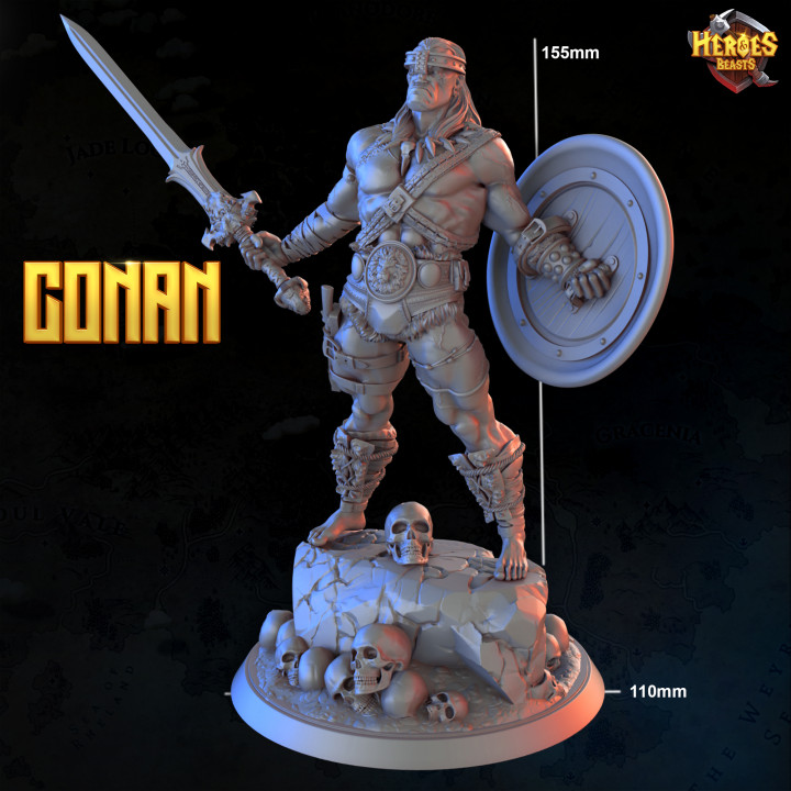 3D Printable CONAN THE BARBARIAN by Heroes and Beasts