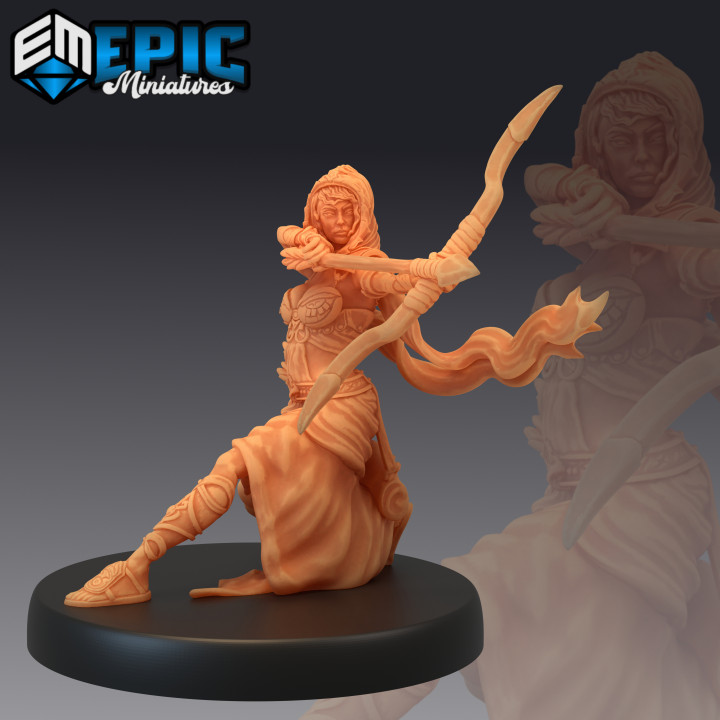 3D Printable Desert Ranger Aiming / Arabian Sand Warrior / Female Dune ...