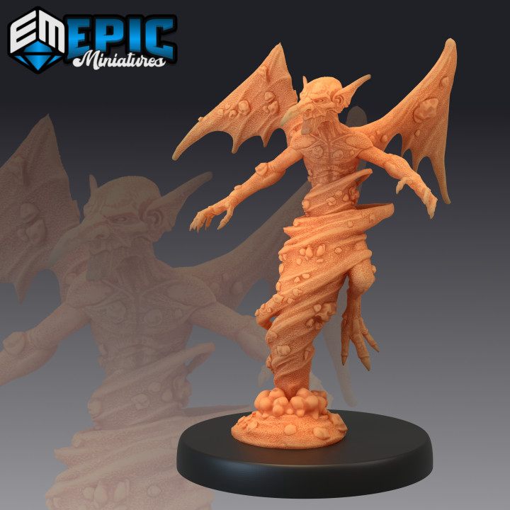 3D Printable Sand Mephit / Evil Desert Imp / Winged Humanoid / Dust ...