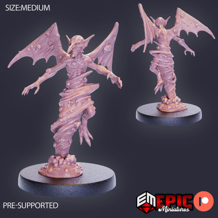 3D Printable Sand Mephit Set / Evil Desert Imp / Winged Humanoid / Dust ...