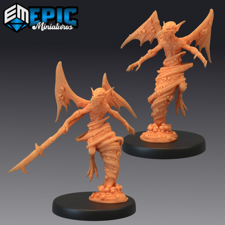 3D Printable Sand Mephit Set / Evil Desert Imp / Winged Humanoid / Dust ...