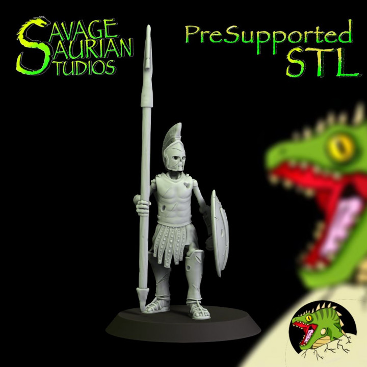 3D Printable Skeleton Spartan Soldier Set - 3 Models - Presupported by ...