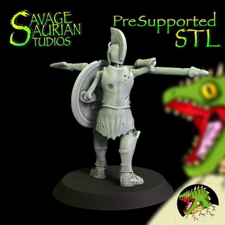 3D Printable Skeleton Spartan Soldier Set - 3 Models - Presupported by ...