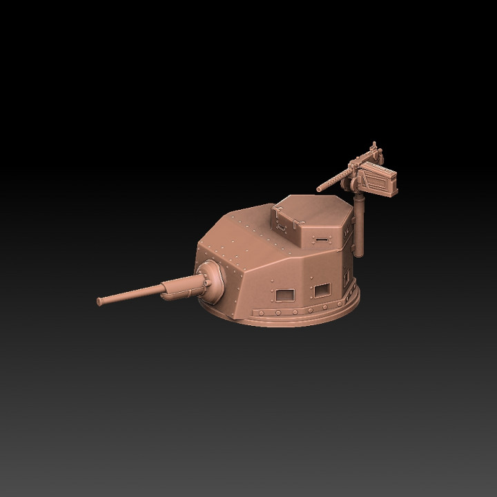 3D Printable M2A4 Tank Turret by Sharedog Miniatures