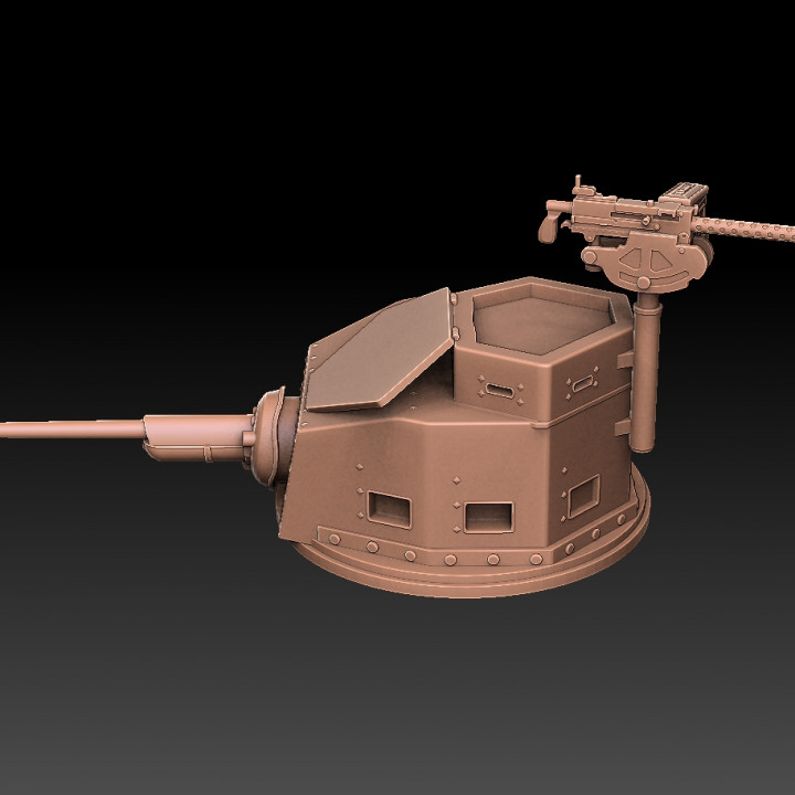 3D Printable M2A4 Tank Turret by Sharedog Miniatures