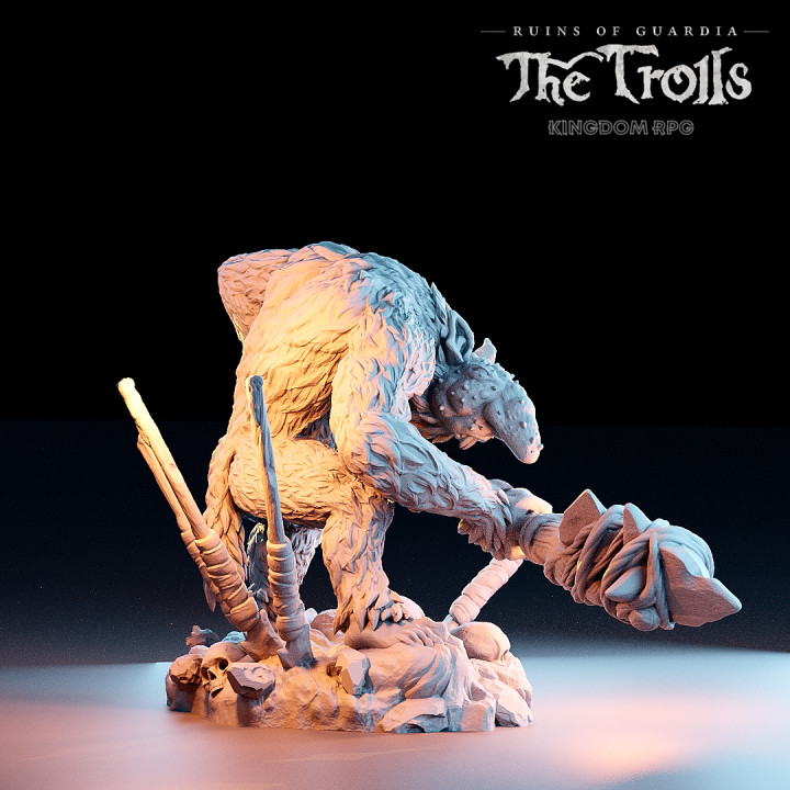 3D Printable Zebajin, the Nosy Troll Guard - Ruins of Guardia: The Trolls by Dalla Croce Studios