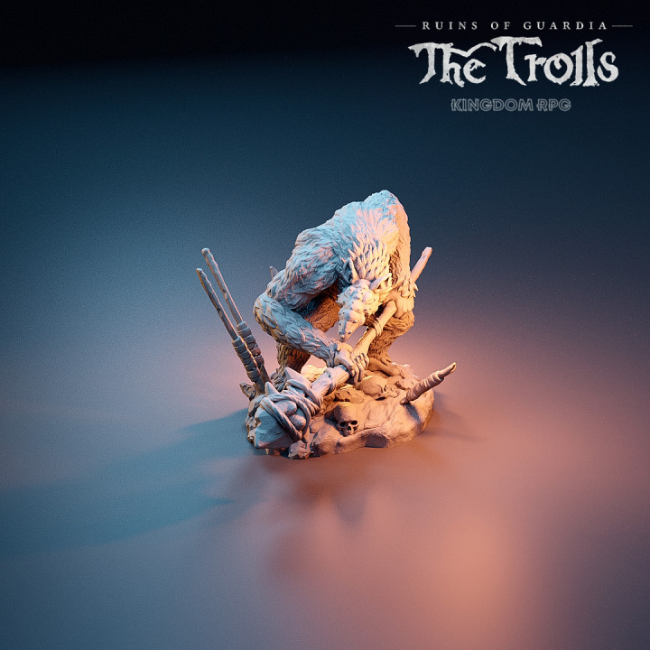 3D Printable Zebajin, the Nosy Troll Guard - Ruins of Guardia: The Trolls by Dalla Croce Studios
