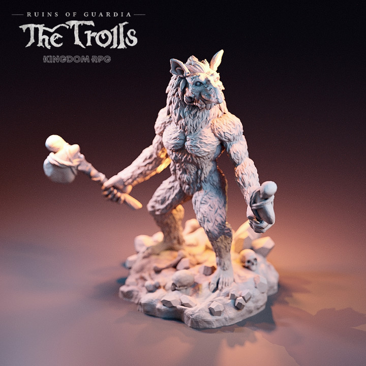 3D Printable Rakash, the Leader - Ruins of Guardia: The Trolls by Dalla ...