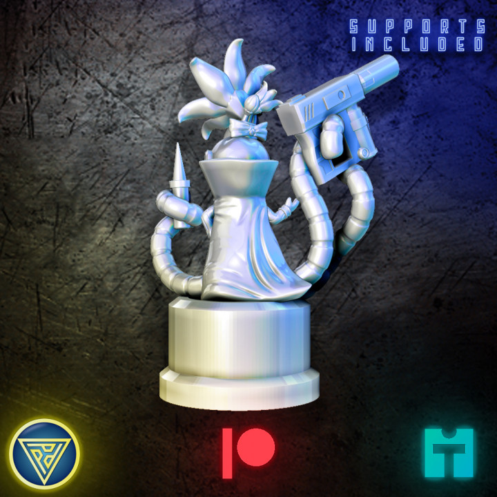 3D Printable Flower Alien Envoy by Print Paint Play