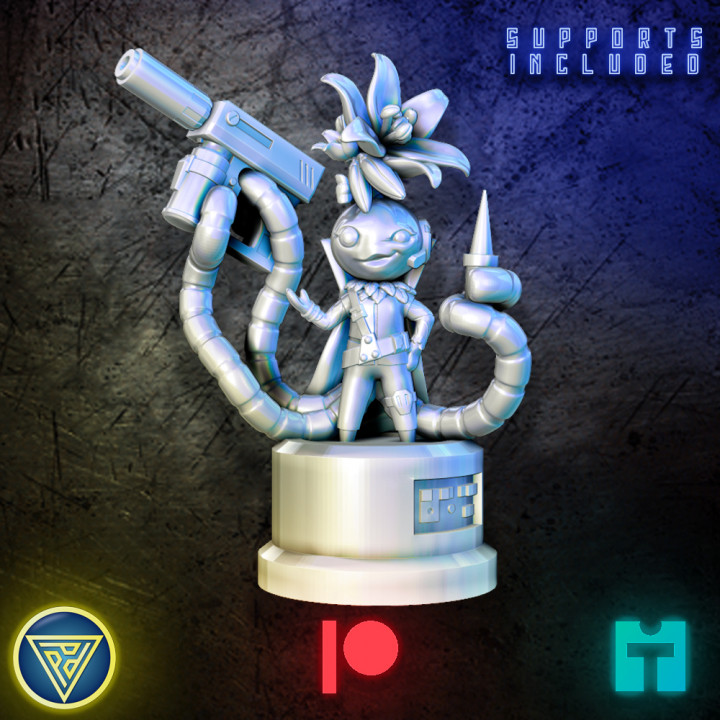 3D Printable Flower Alien Envoy by Print Paint Play