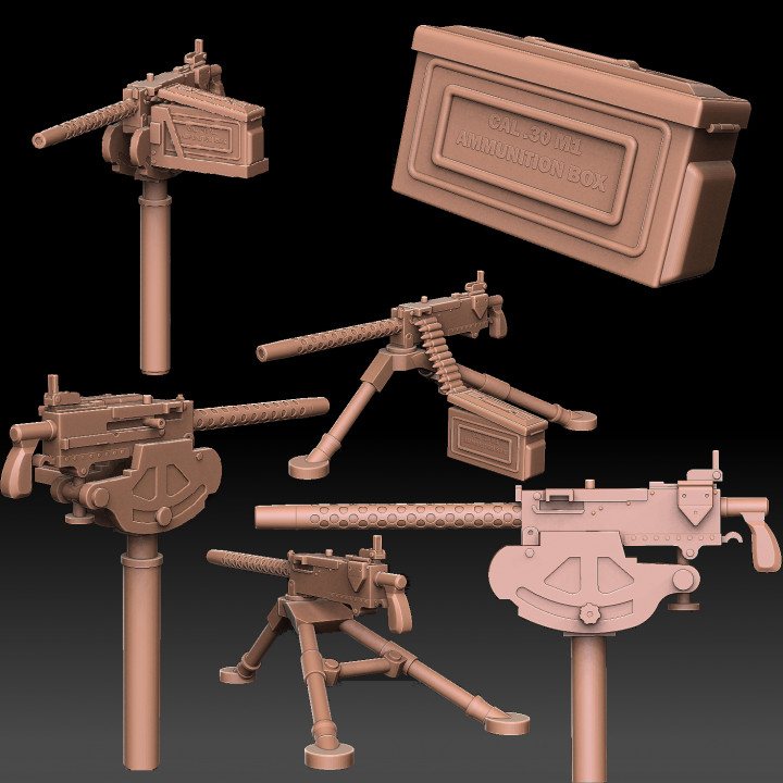 3D Printable M1919 Browning 30 cal Machine Gun by Sharedog Miniatures