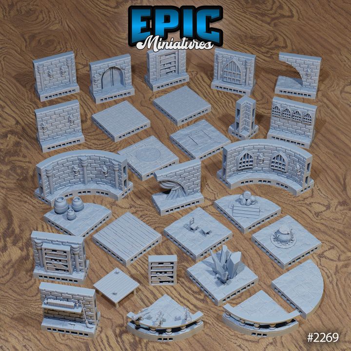 3D Printable Modular Wizard Room Tiles / Sorcerer Hideout / Magician ...