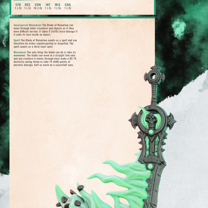 3D Printable Blade of Ruination by Fleshcraft Studio