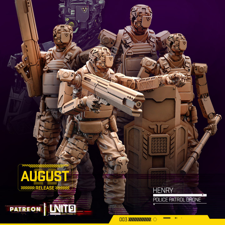 3D Printable Cyberpunk - HENRY police patrol drone by UNIT9