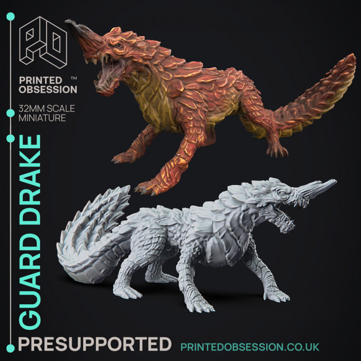 3D Printable Guard Drake - Demi Dragon - PRESUPPORTED - 32mm scale by ...