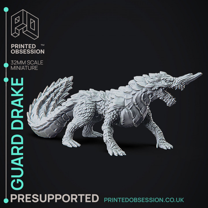 3D Printable Guard Drake - Demi Dragon - PRESUPPORTED - 32mm scale by ...