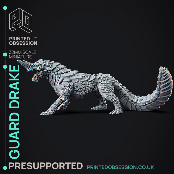3D Printable Guard Drake - Demi Dragon - PRESUPPORTED - 32mm scale by ...