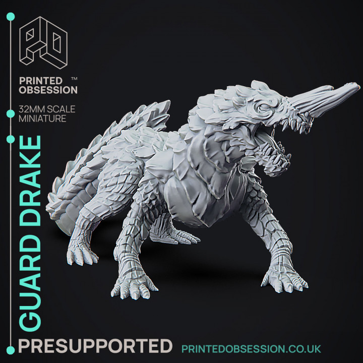 3D Printable Guard Drake - Demi Dragon - PRESUPPORTED - 32mm scale by ...