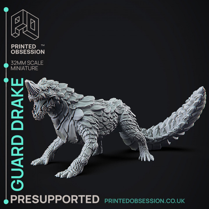3D Printable Guard Drake - Demi Dragon - PRESUPPORTED - 32mm scale by ...