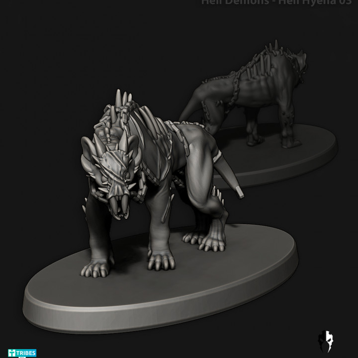 3D Printable Hell Beasts - Hell Hyenas by Edge Miniatures
