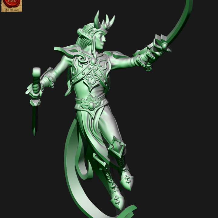 3D Printable Wood elf Blade dancer lord 3 (elf) by HoloMiniatures